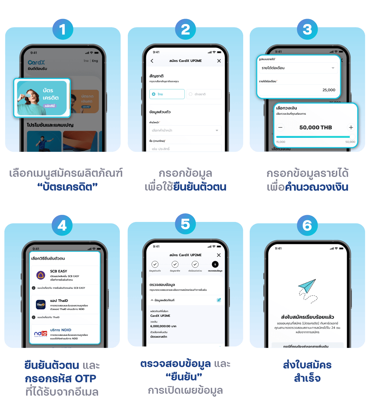 ขั้นตอนการสมัคร CardX App